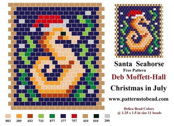 Santa Seahorse – Deb Moffett-Hall Bead Patterns, Tools, & Supplies